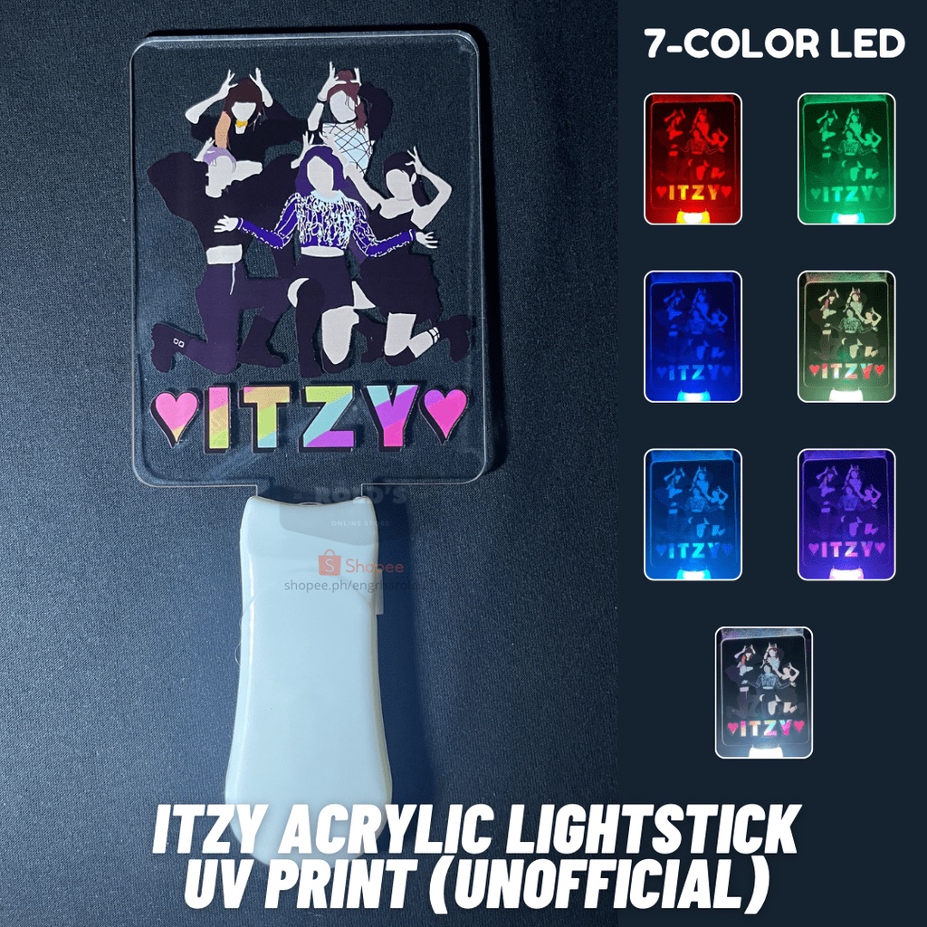 ITZY Acrylic Lightstick 7-color LED UV Print (Unofficial) | Shopee ...
