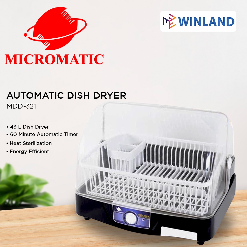 MICROMATIC by Winland Dish Dryer / 43L Capacity with 60-Minute ...