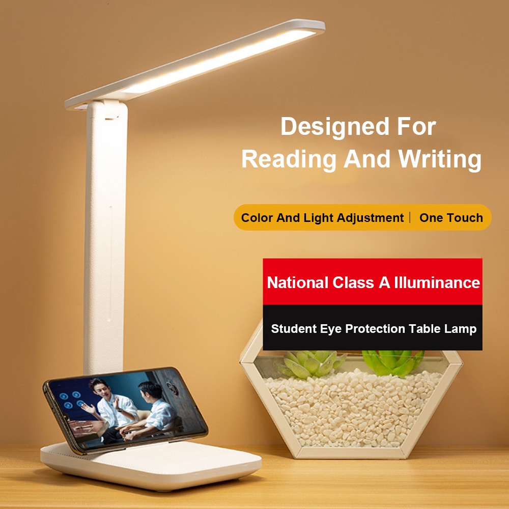 Led Desk Rechargeable Lamp 3 Color Stepless Dimmable Touch Foldable ...