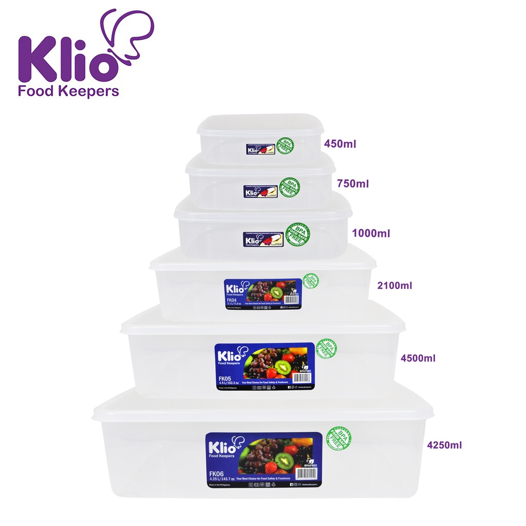 KLIO by Winland Rectangular Stackable Food Keeper Plasticware ...