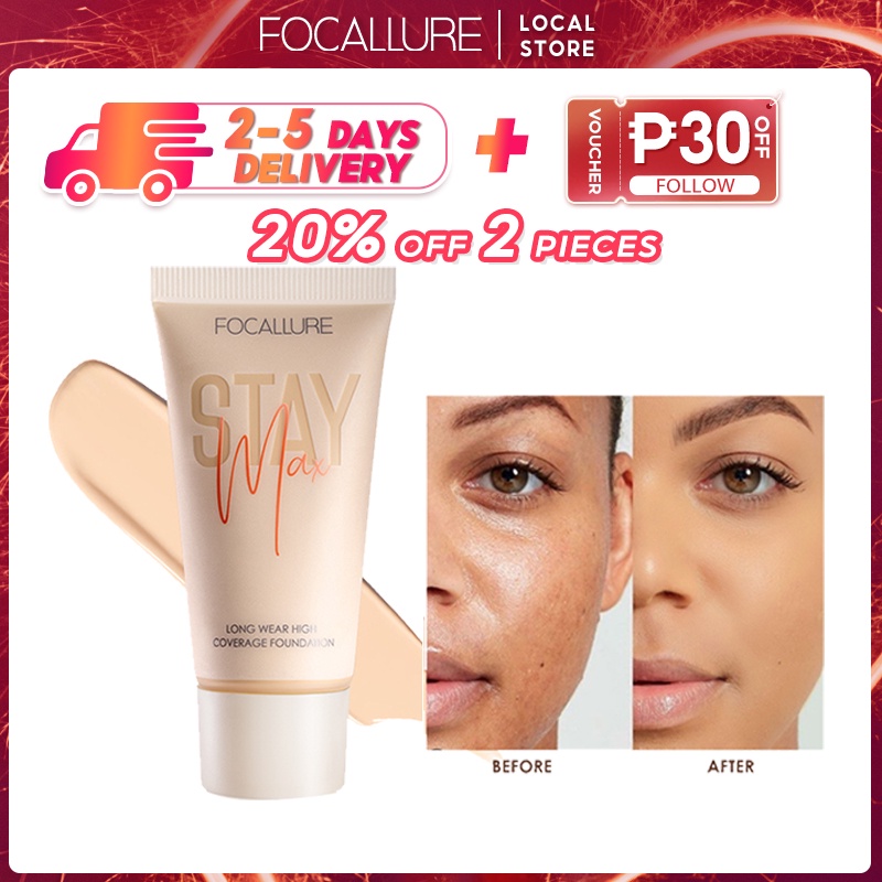 FOCALLURE Liquid Foundation Matte & Poreless Finish Waterproof Ultra-HD ...