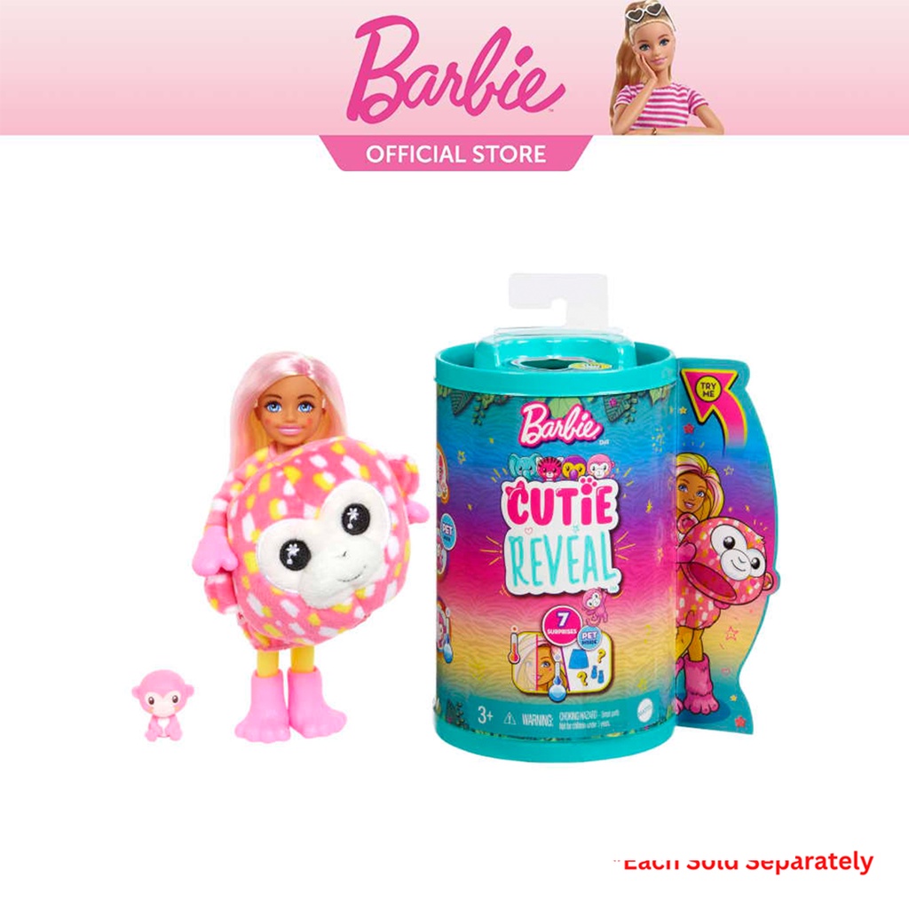 Barbie Cutie Reveal Chelsea Jungle Series Small Dolls Cheeky Baby ...