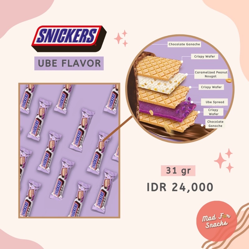 Snickers Ube Flavor Snickers Chocolate Chocolate Flavor Ube | Shopee ...