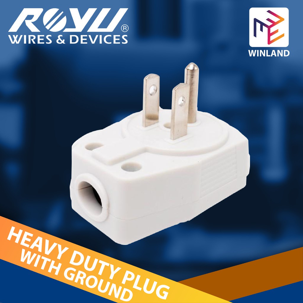 ROYU by Winland Heavy Duty Plug with Grounding REDPL108 | Shopee ...