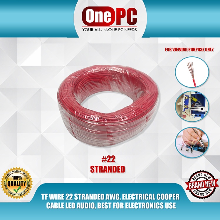TF WIRE 22 STRANDED AWG, ELECTRICAL COOPER CABLE LED AUDIO, BEST FOR ...