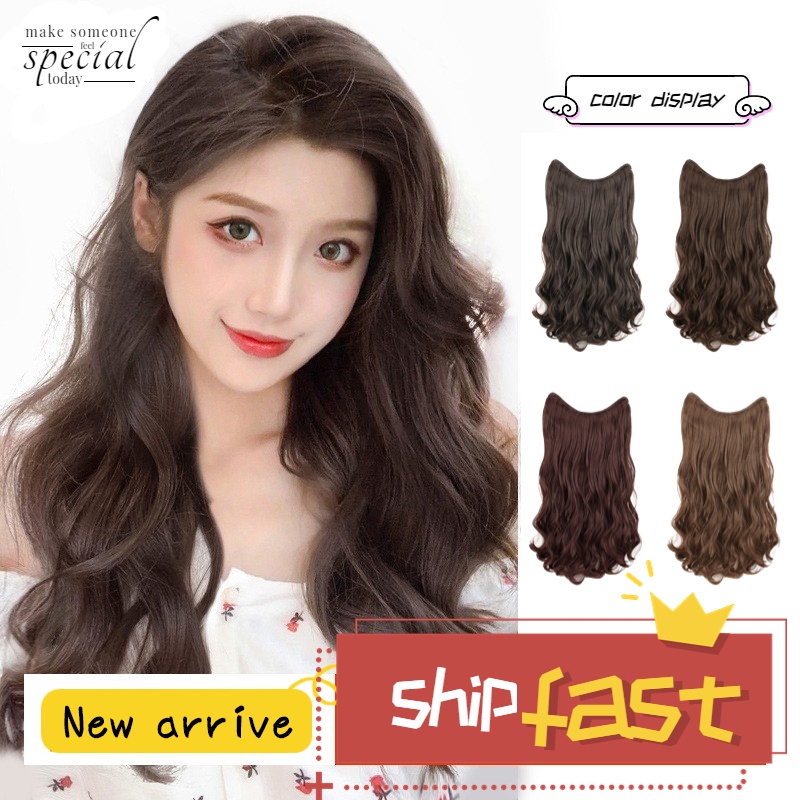 Hair Extensions Straight Long Curly Clip Synthetic Hair Piece Wigs ...