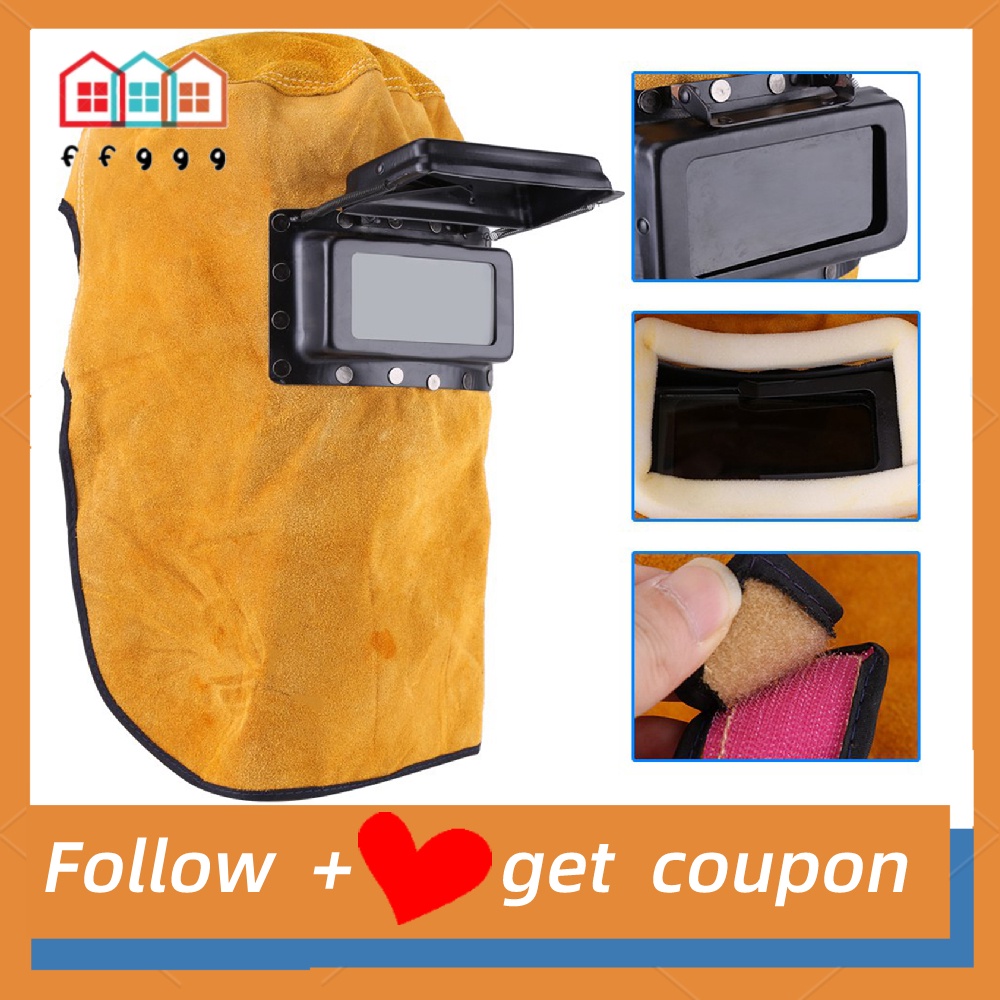 [Ready Stock] Ffggg Leather Welder Welding Work Hood Helmet Gear Mask ...