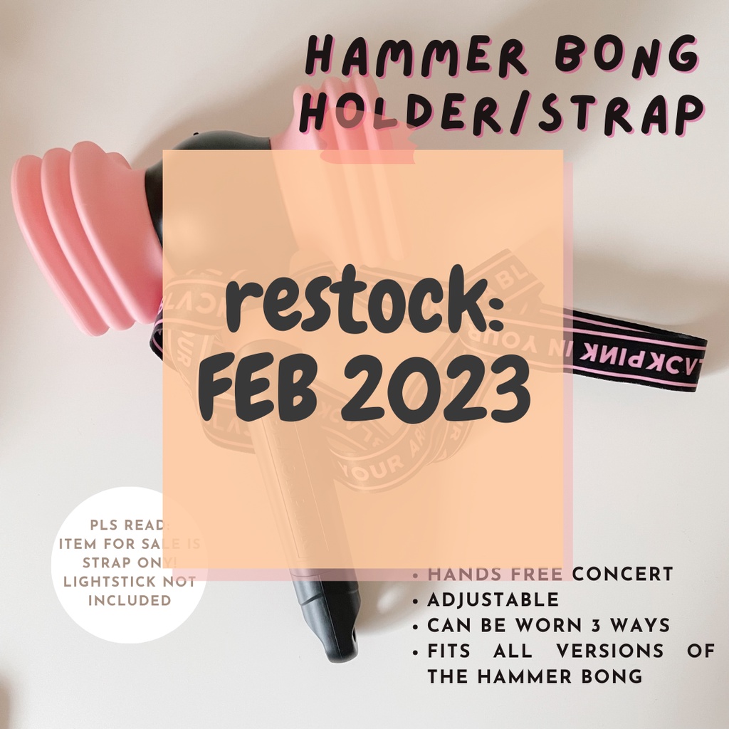BLACKPINK HAMMER BONG LIGHTSTICK HOLDER STRAP BLACK | Shopee Philippines