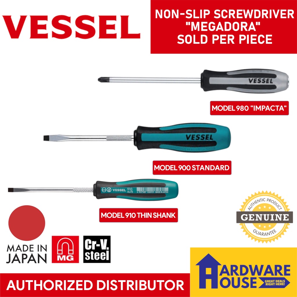 MADE IN JAPAN ORIGINAL Premium Screwdriver Screw Driver Flat Star Head ...