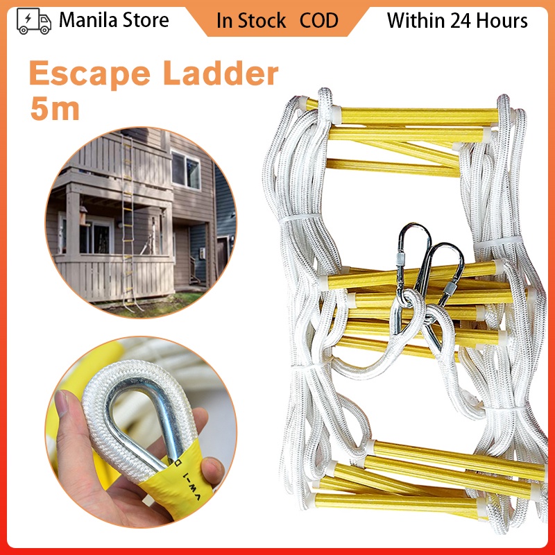 5 Meters Fire Escape Ladder Folding Emergency Ladder Rescue Rope Ladder ...