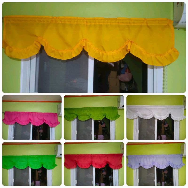 Plain Geena Scallop Curtain 60x15 inches | Shopee Philippines