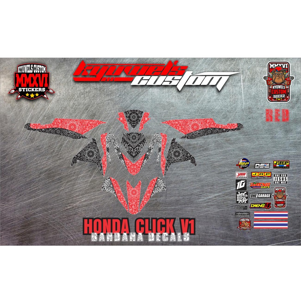 HONDA CLICK V1 BANDANA FULL DECALS | Shopee Philippines
