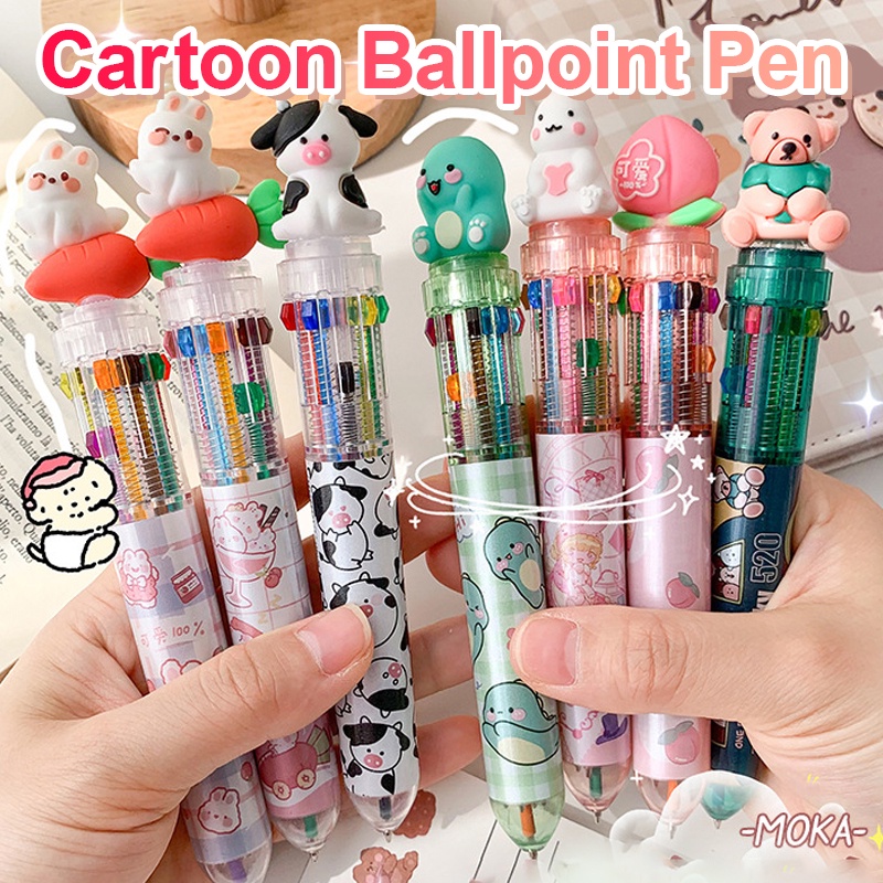 10 Color Cute Ballpoint Pen Colored Pen Ball Pen For Children Gift ...