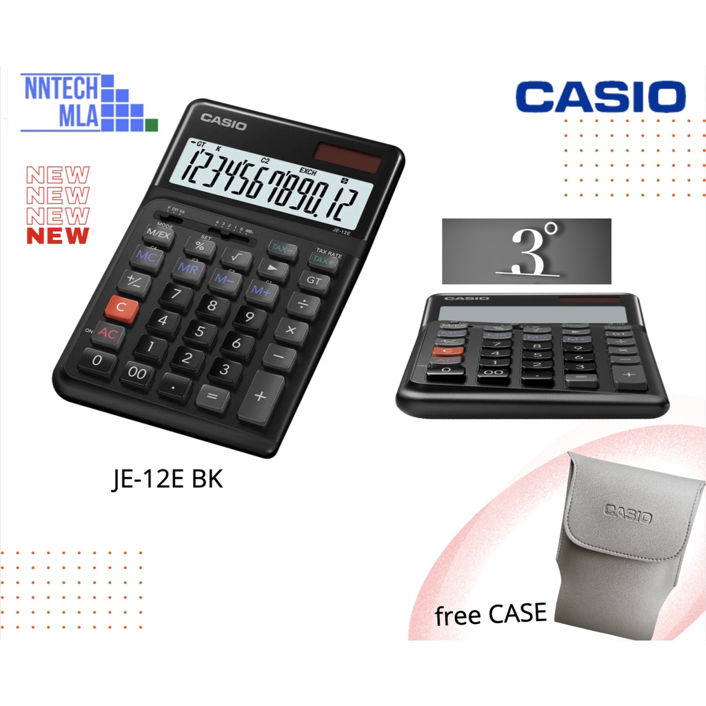 CASIO JE12E BK ERGONOMIC DESKTOP CALCULATOR | Shopee Philippines
