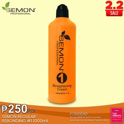 Semon Regular Rebonding Cream No.1 Only 1000ml | Shopee Philippines