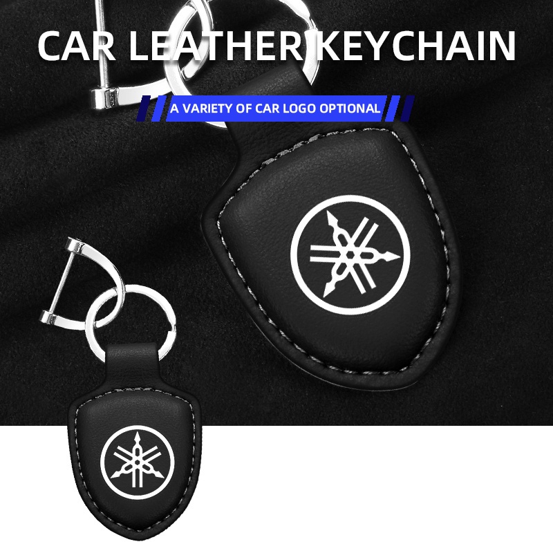 Universal Motorcycle Keychain Metal Leather Keychainwith Yamaha Logo ...