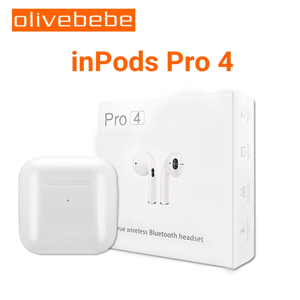 Olivebebe Inpods Pro 4 With Box Bluetooth Earphone TWS Wireless Earbud ...