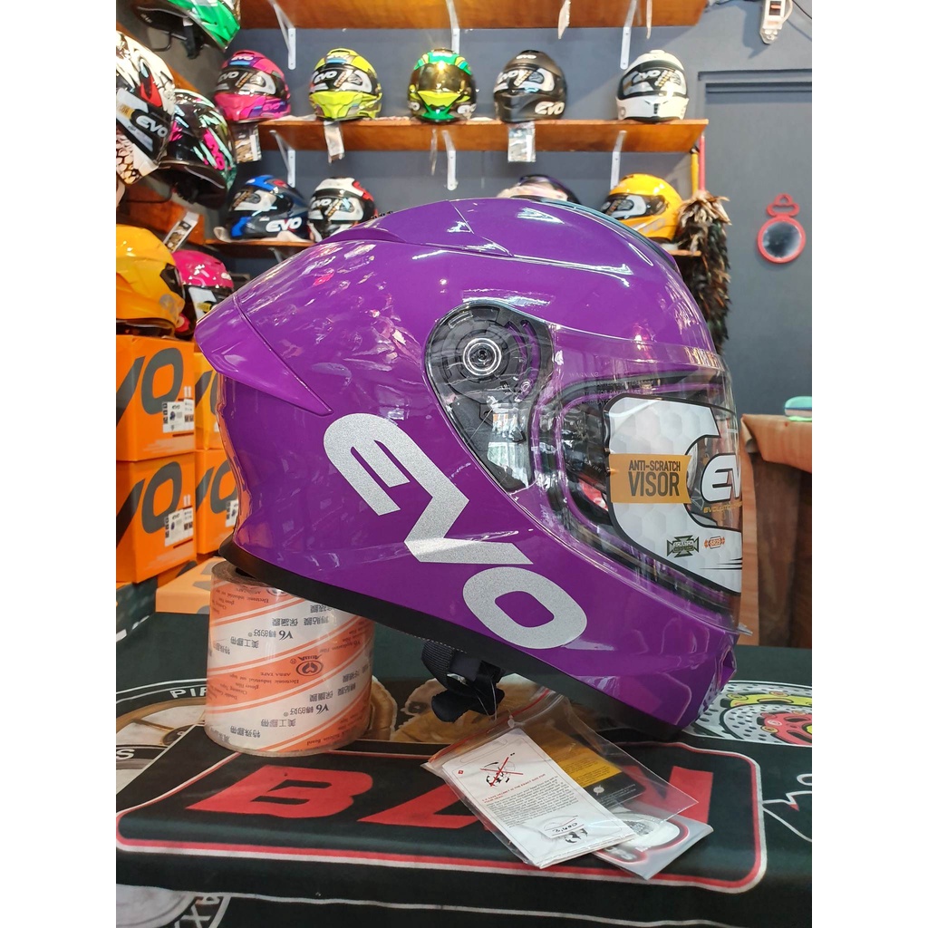 EVO SVX-02 Violet Full Face Dual Visor Helmet With Free Clear Lens ...