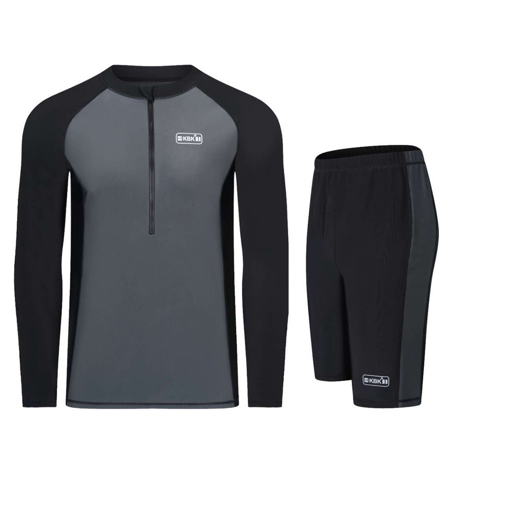 Men's Long Sleeve Rash Guard Terno With Shorts Rashguard Swimwear Suit ...