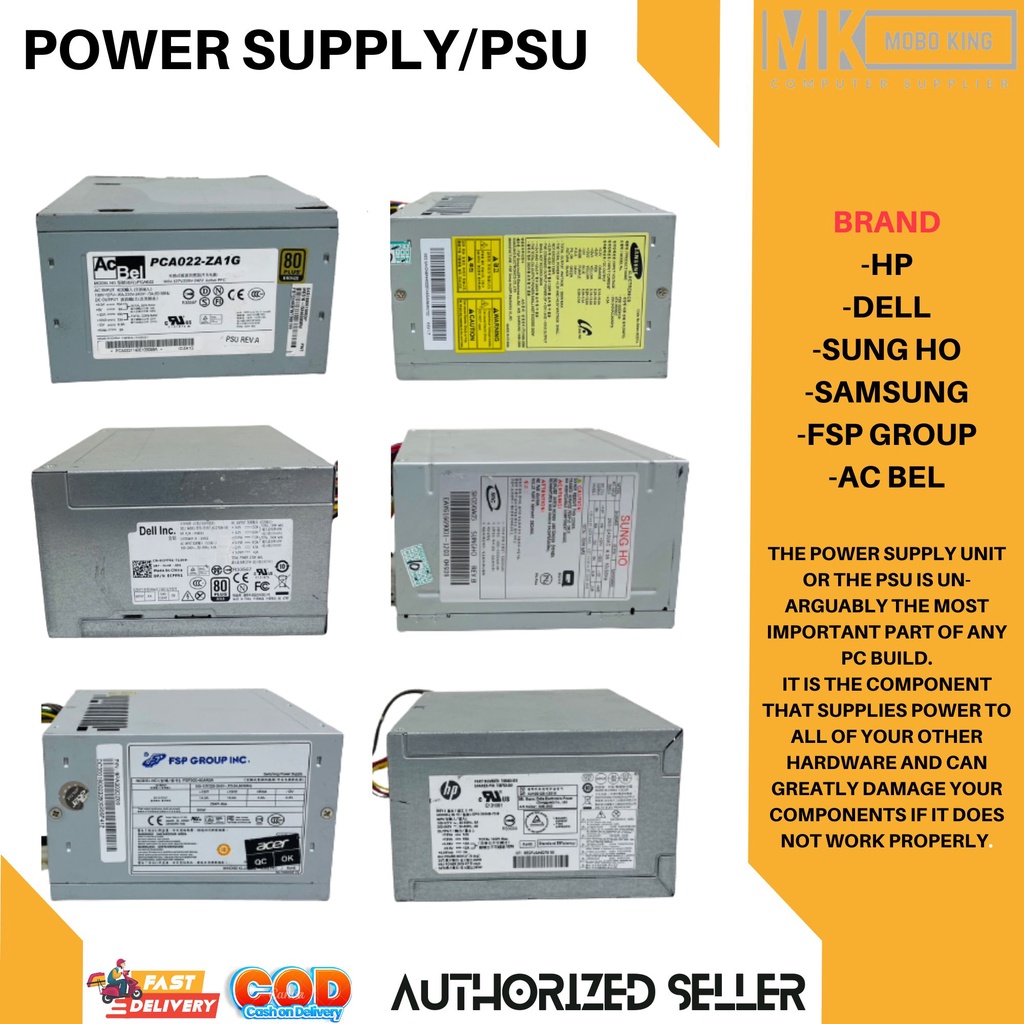 POWER SUPPLY UNIT STANDARD PSU 4 PINS 24-PINS CONNECTOR RANDOM BRAND ...