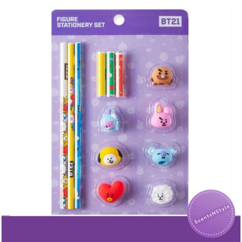 BT21 Figure Pencil Stationery Set | Shopee Philippines