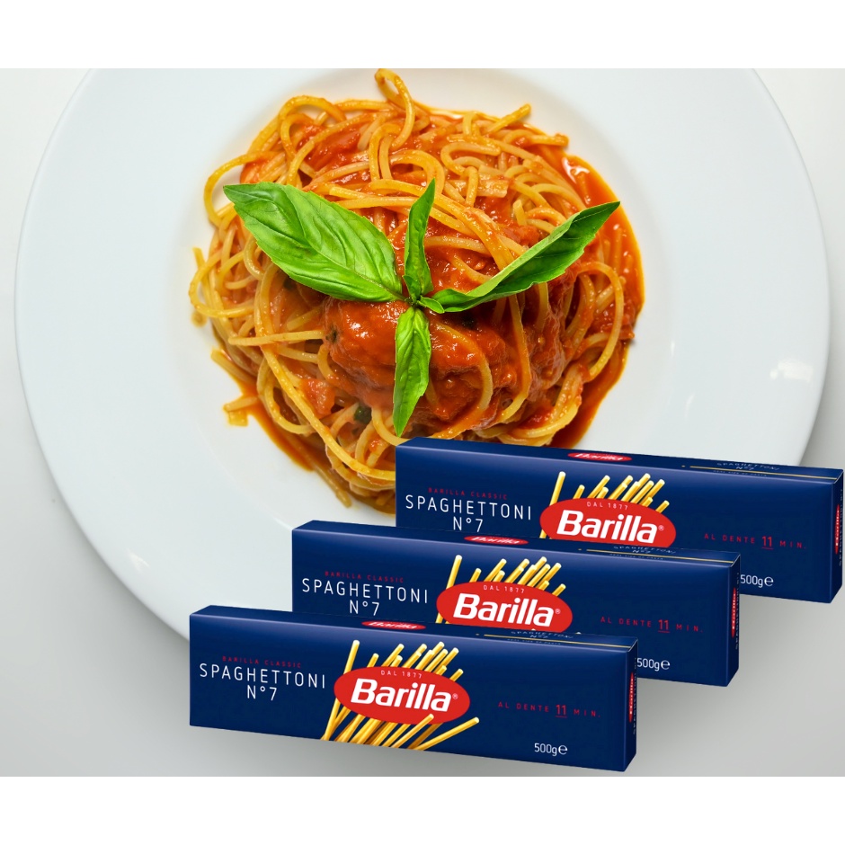 Barilla Spaghettoni N.7 500g (thicker than Spaghetti, pack of 3 ...