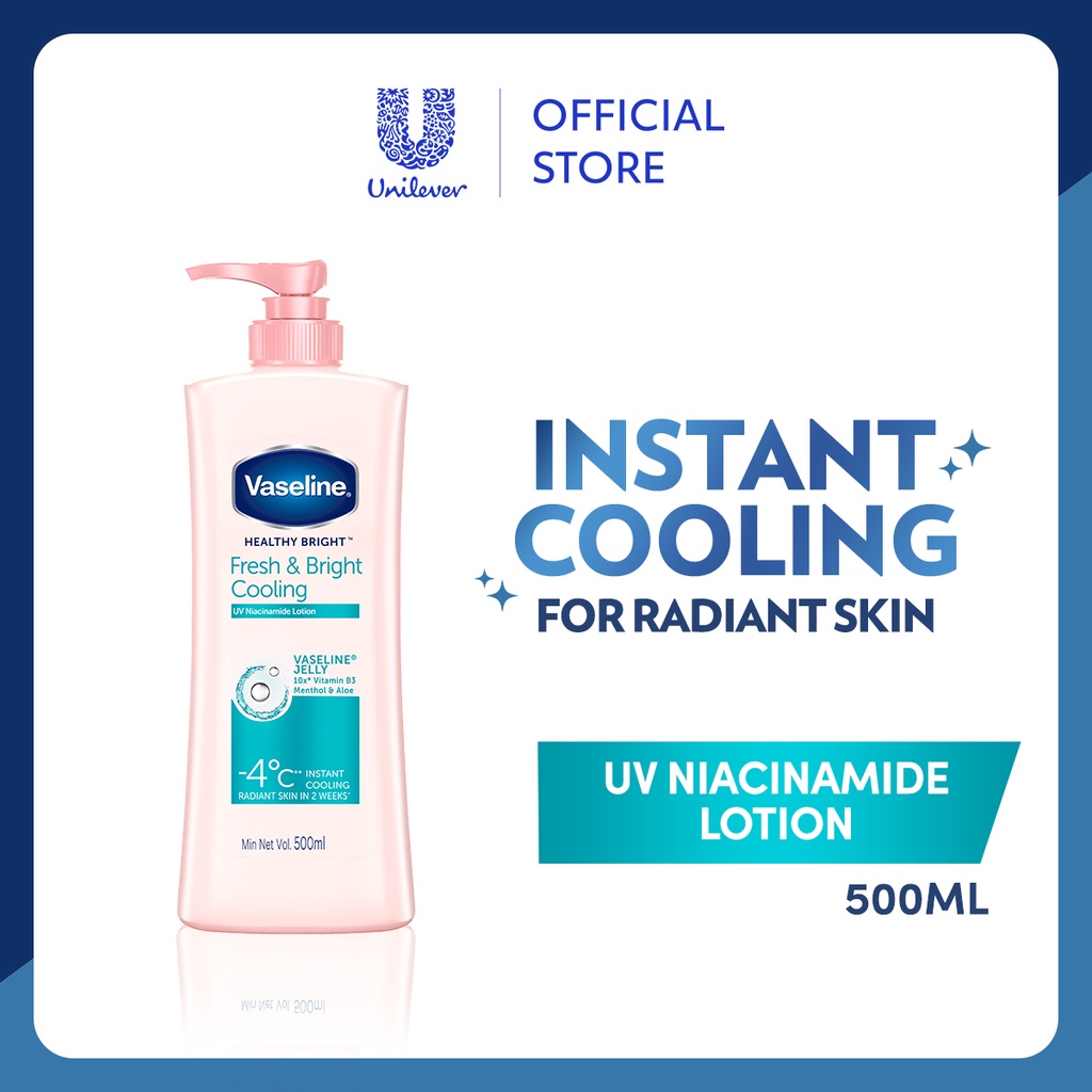 Vaseline Healthy Bright Fresh & Bright Cooling Lotion 500ml | Shopee ...