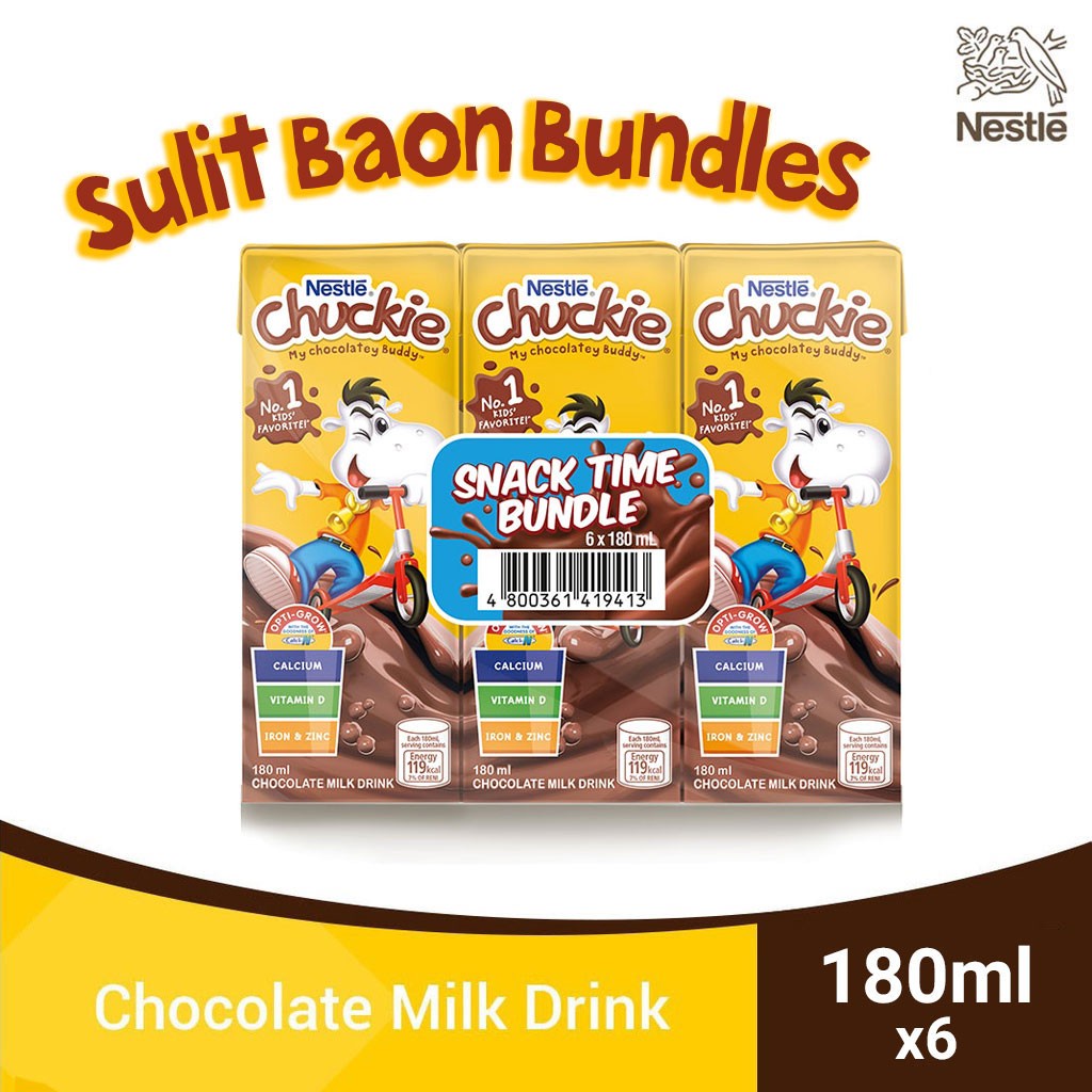 NESTLÉ CHUCKIE Chocolate Flavoured Milk 180ml - Pack of 6 | Shopee ...