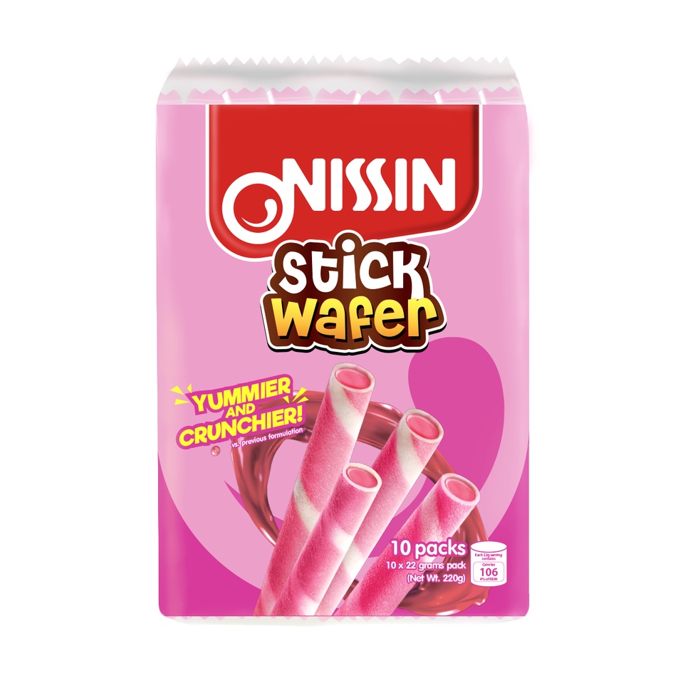 Nissin Stick Wafer Strawberry 22g | Shopee Philippines
