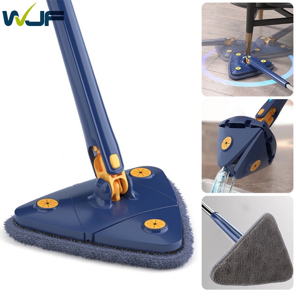 WJF Authentic Self-wringing Triangle Extended Mop Microfiber ...