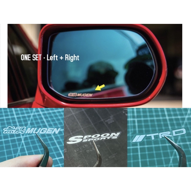 Mugen Spoon Sport TRD Sticker Hydrophilic Side Mirror Honda FD2R Jazz ...