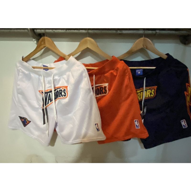 Warriors shorts library 75th anniversary embroidery American training ...