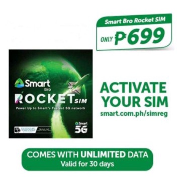 Smart Bro Rocket SIM Card Cards with 30 Day Unli Data UnliData Internet Connection | Shopee ...