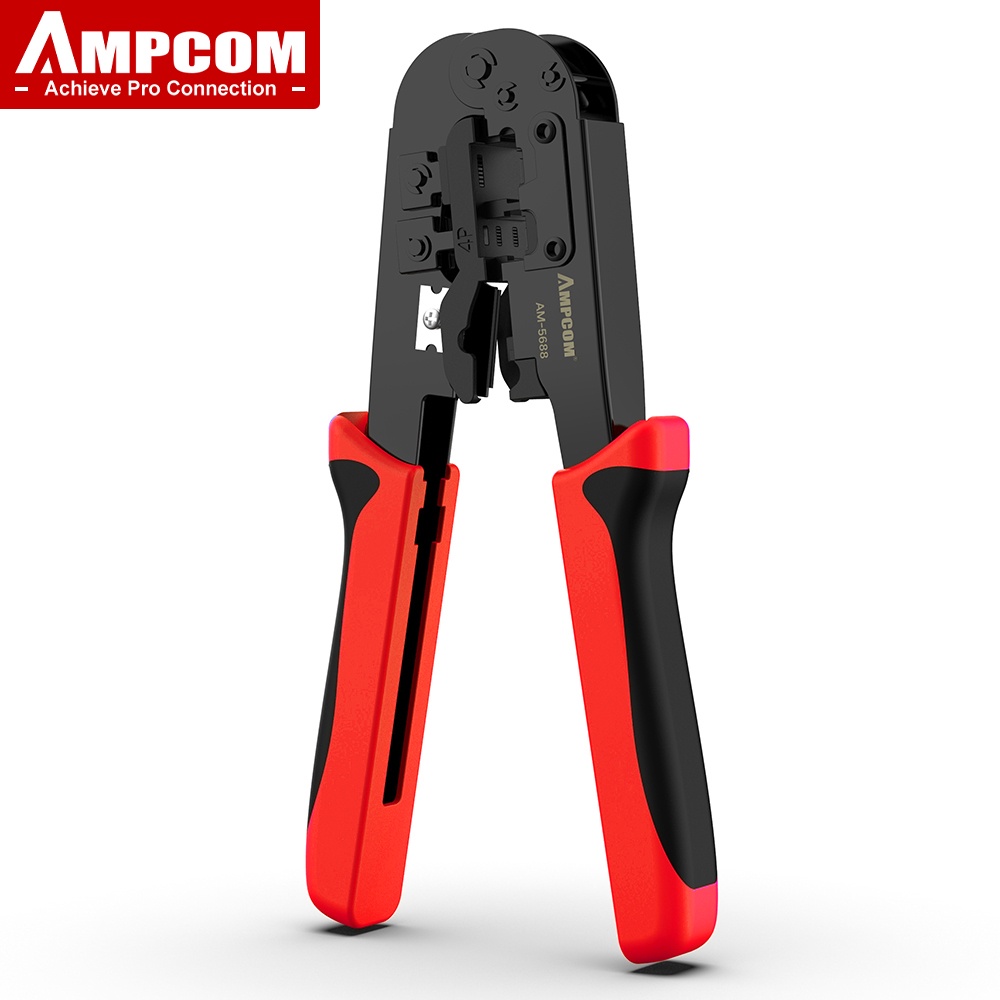 Ampcom Crimping Tool Rj45 Dan Rj12, Rj11 Crimper Cutter Stripper ...