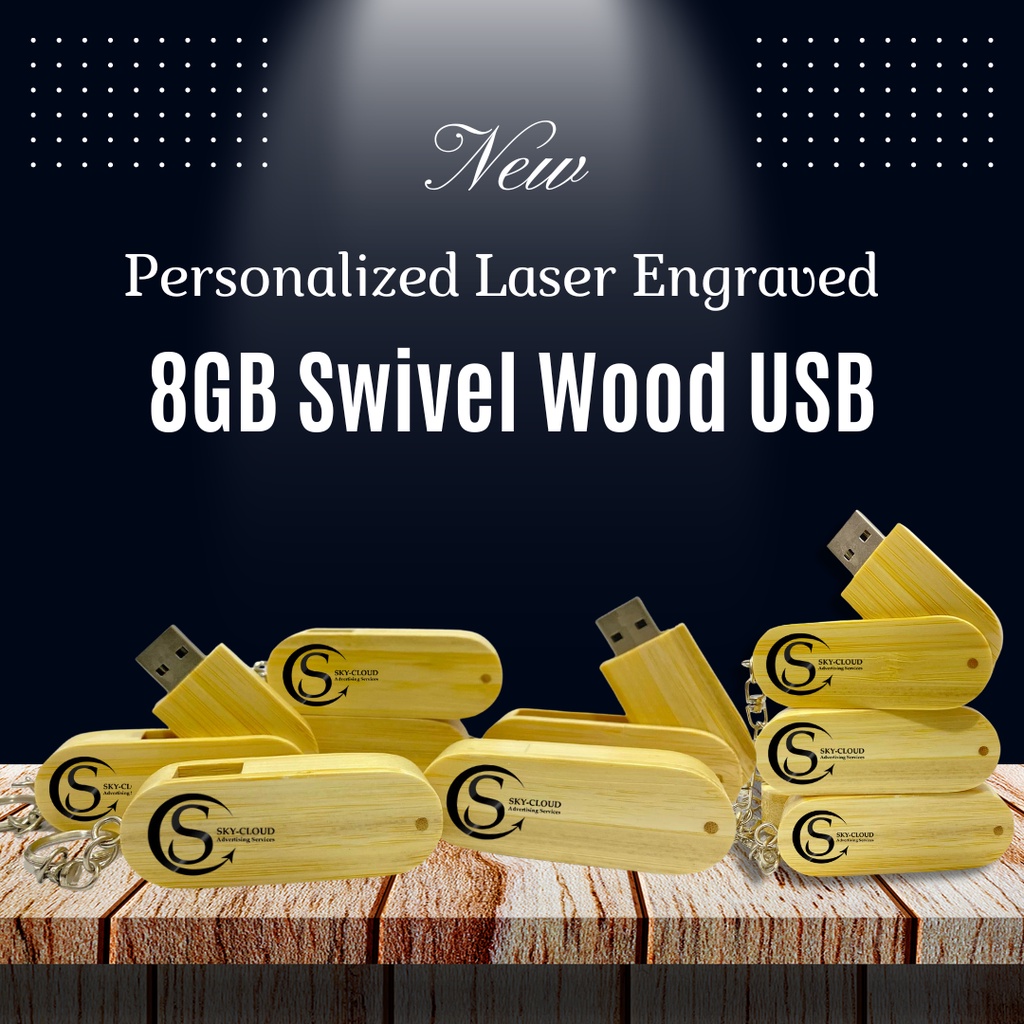 Personalized Wooden USB, Wooden Flashdrive, Laser Engrave, Customize ...