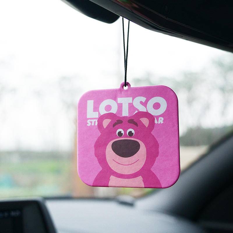 Cartoon perfume slice car rearview mirror suspension perfume slice blue ...