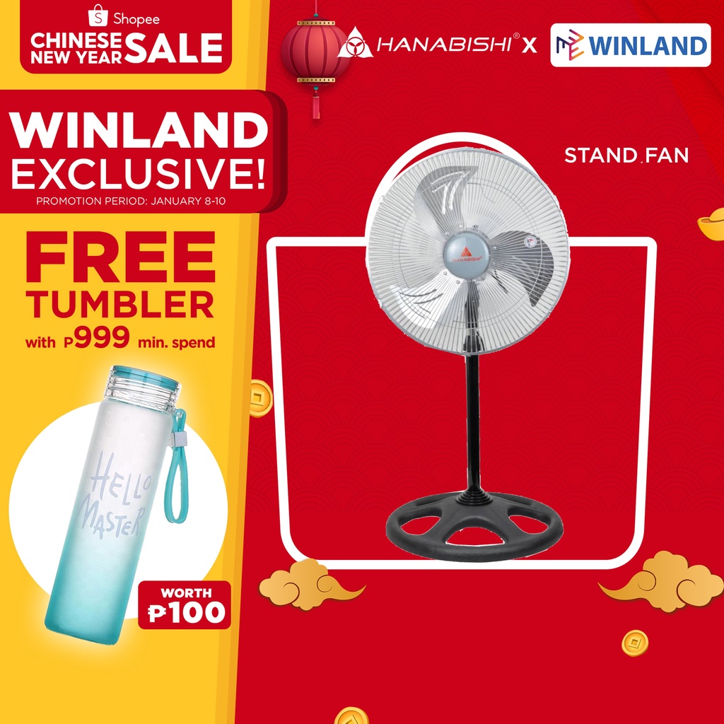 HANABISHI by Winland Industrial 18 inch Blade Stand Fan Electric Fan ...