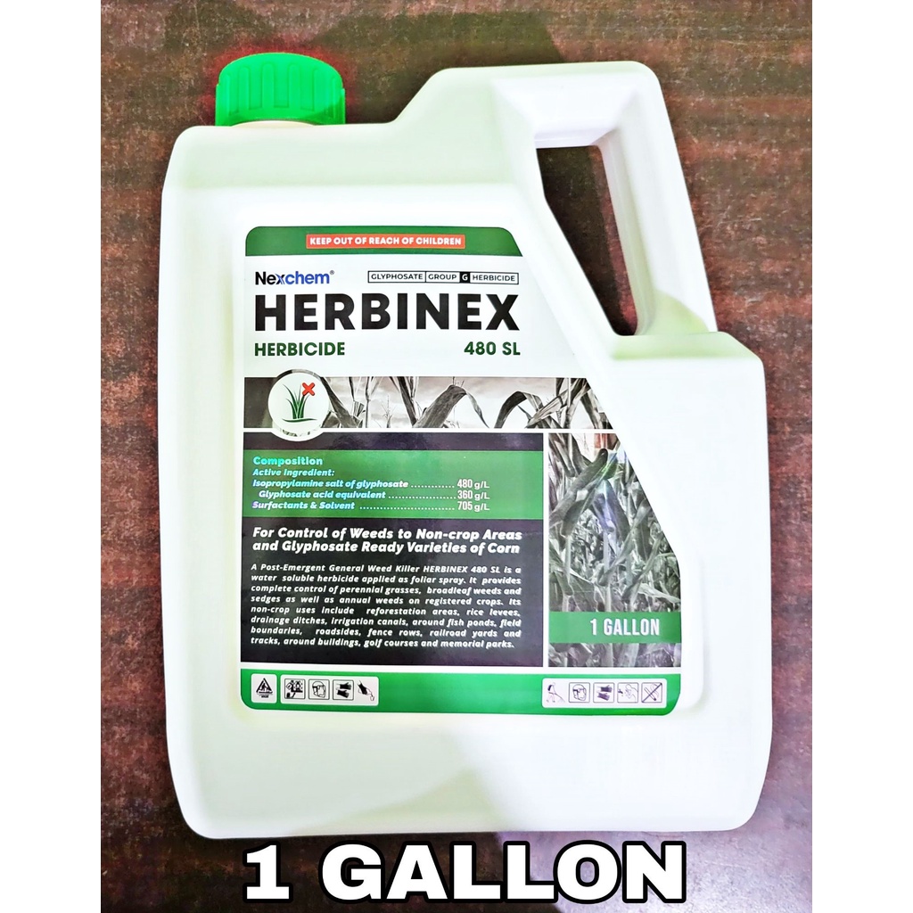 HERBINEX 480 SL (1 GALLON) GLYPHOSATE HERBICIDE by NEXCHEM | Shopee ...
