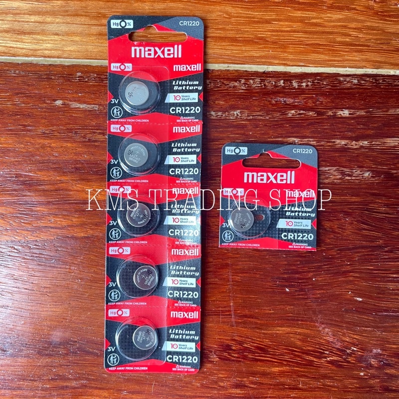 Original Maxell CR-1220 3V Lithium Button Cell CR1220, DL1220, ECR1220 sold per pc or per pad ...
