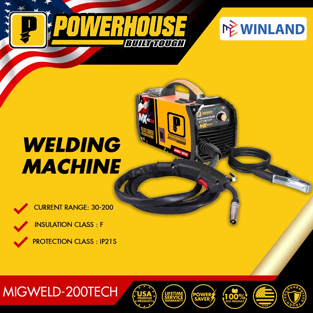 POWERHOUSE by Winland MIGWELD TECH Gasless MIG Fully Inverter Flux Welding Machine MIGWELD ...