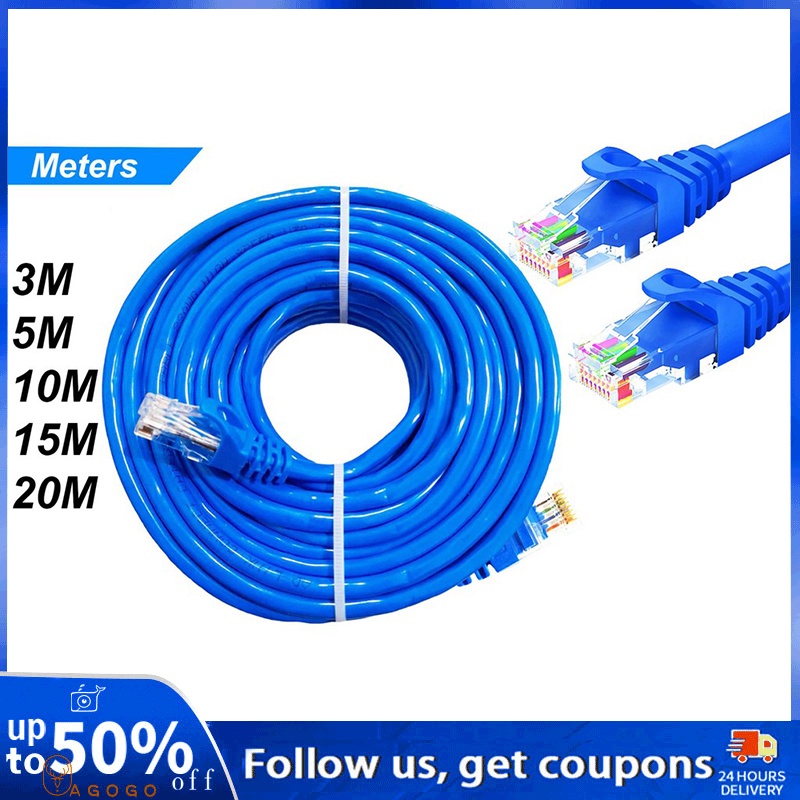 3M 5M 10M 15M 20M CAT5 RJ45 Ethernet Cable Lan Cable Internet Network ...