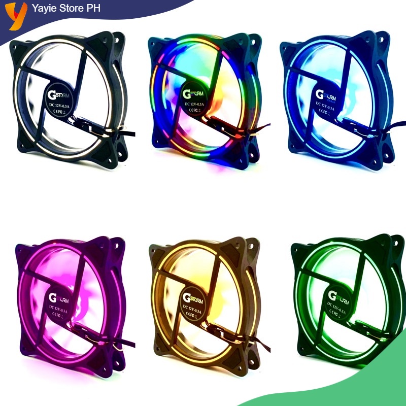g storm fan 120mm PC CPU Computer Case Cooling Fan RGB Rainbow White ...