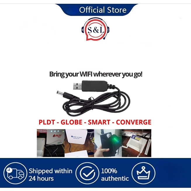 DC 5V to 12V USB Cable WiFi to Powerbank Connector Boost Converter Step ...