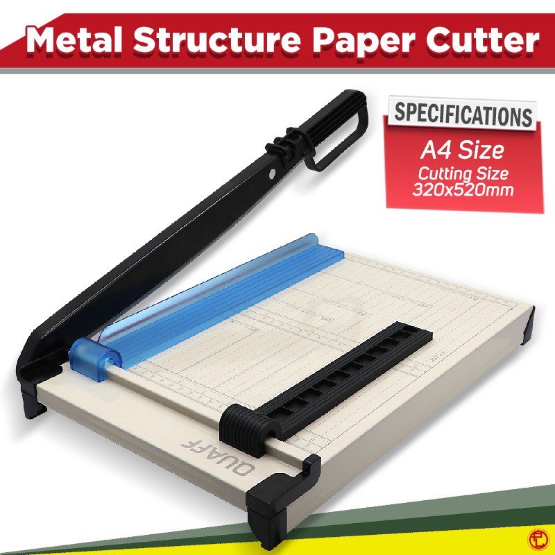 A4 QUAFF Paper Cutter Metal Structure w/ Adjuster & Stopper | Shopee ...
