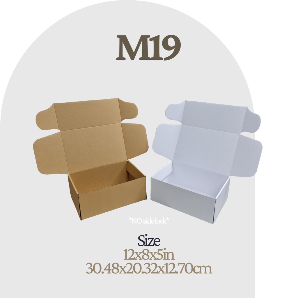 M19 12x8x5inches/Mailer Box/Brown&White/10pcs per pack | Shopee Philippines