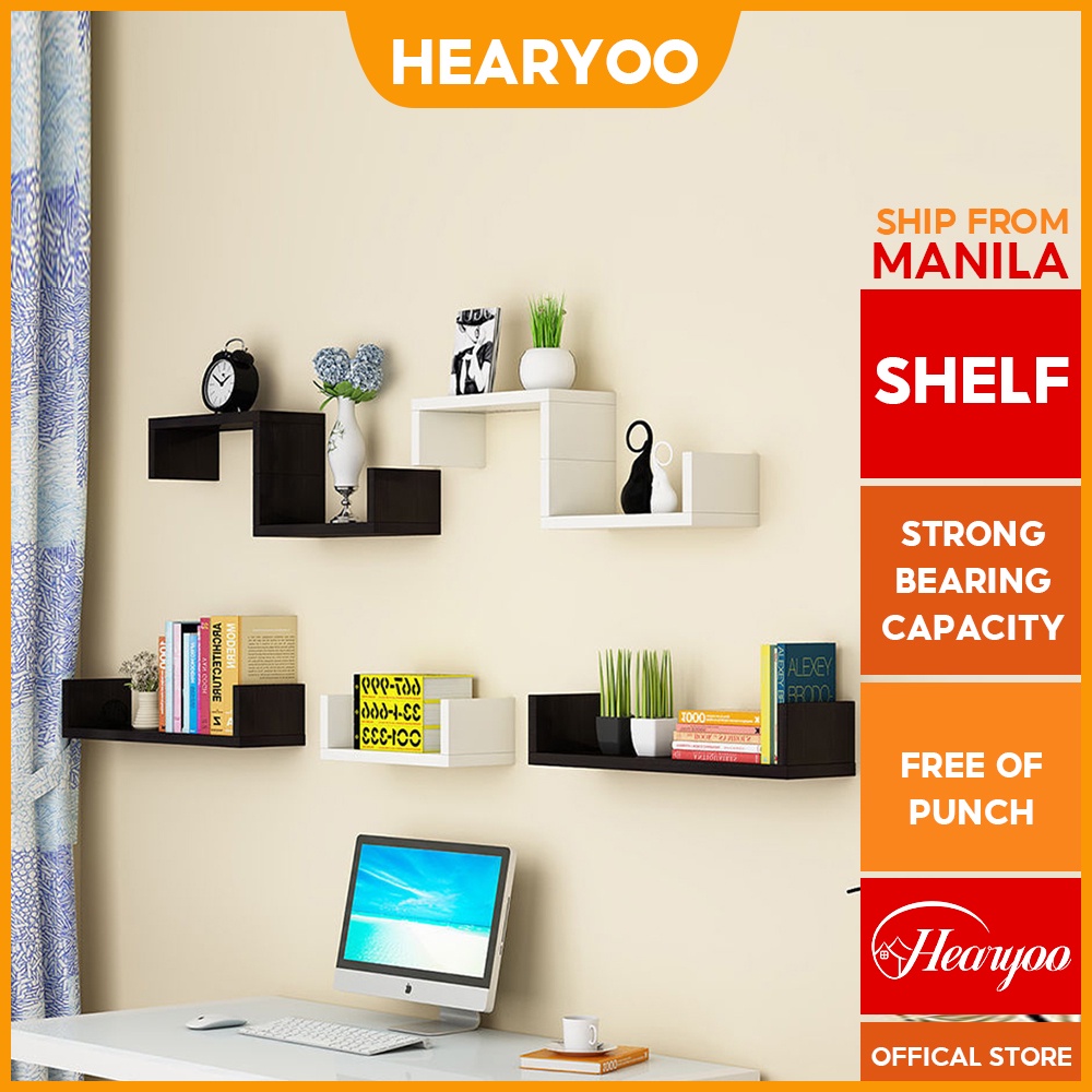 Hearyoo 3PCS/set Multifunctional Space Saver Floating Wall Shelves ...