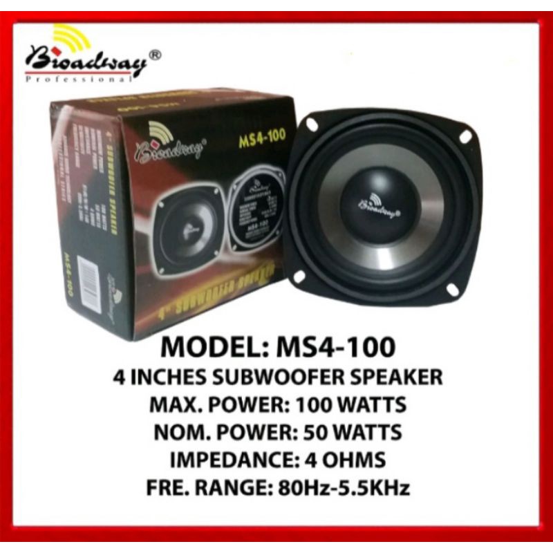 MS4 BROADWAY d4 speaker 100watts sub woofer | Shopee Philippines
