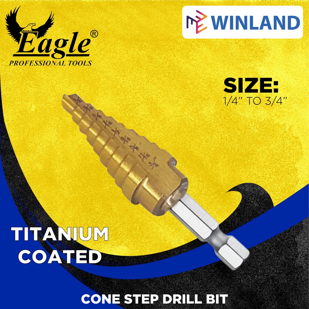 EAGLE TOOLS by Winland HSS Cone Step Drill Bit Titanium Coated | Shopee ...