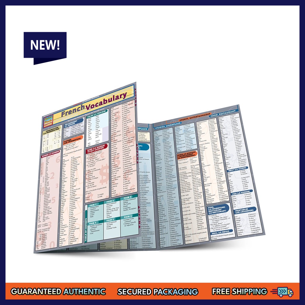 French Vocabulary (Quick Study Academic) | Shopee Philippines