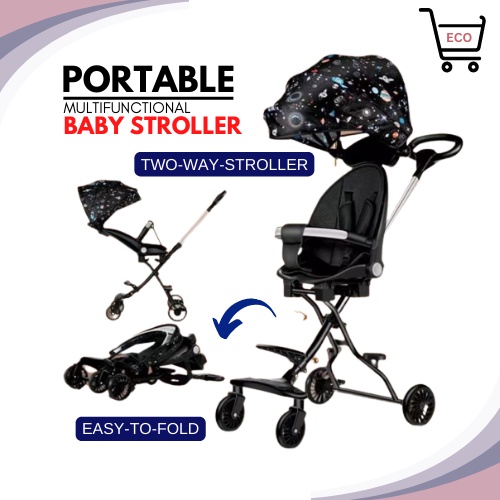 Portable Multifunctional Foldable Two-way stroller for baby Lightweight ...
